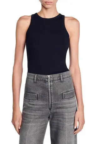 Sandro Embroidered Vest Top - Black