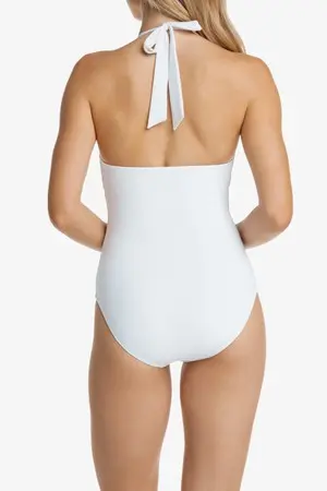 Helen Jon Kara Keyhole One-piece - Textured White