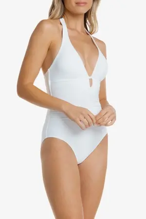 Helen Jon Kara Keyhole One-piece - Textured White