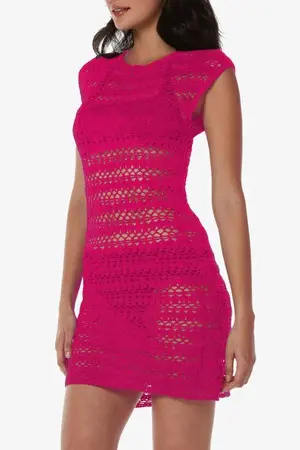 Helen Jon Kendall Crochet Dress - Lotus Pink