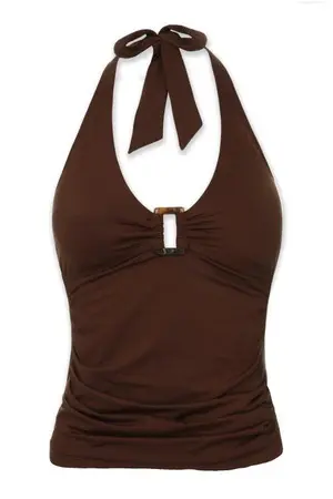 Helen Jon Mara Tortoise Tankini - Textured Chocolate Brown