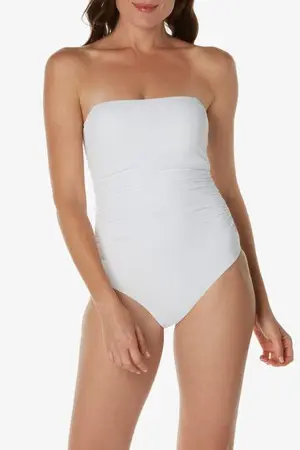 Helen Jon Classic Bandeau One-Piece Textured White