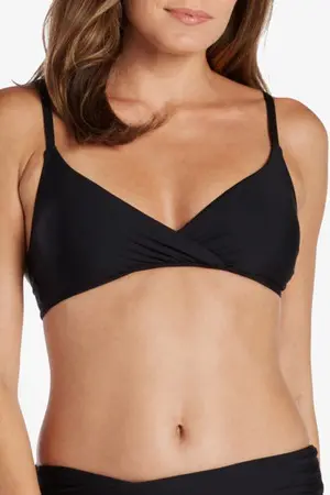 Helen Jon Shirred Crossover Bra - Black
