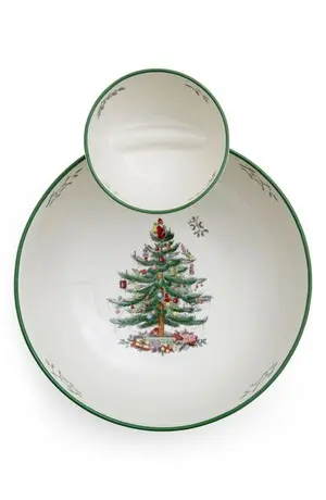 SPODE Christmas Tree Tiered Chip & Dip Set