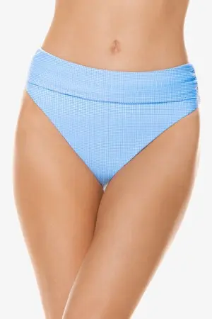 Helen Jon Shirred Bikini Bottom - Peri Gingham