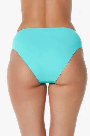 Helen Jon Shirred Bikini Bottom - Textured Seafoam Aqua