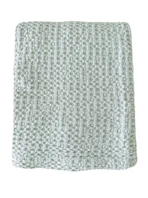 Anaya Stonewashed Cotton Waffle Bed Blanket Aqua Breeze