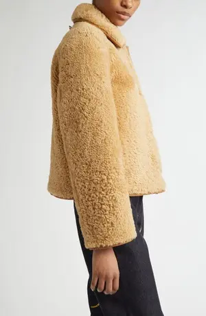 Thom Browne Genuine Shearling Jacket - Camel