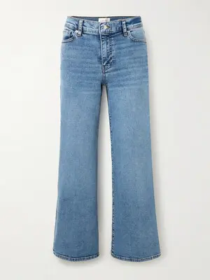 FRAME Le Pixie Slim Palazzo High-rise Wide-leg Stretch Jeans - Blue