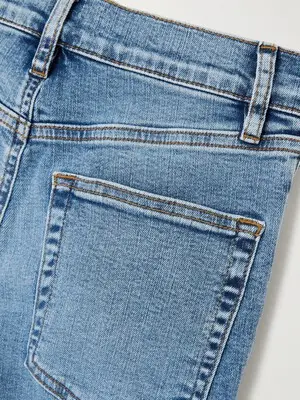 FRAME Le Pixie Slim Palazzo High-rise Wide-leg Stretch Jeans - Blue