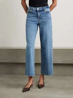 FRAME Le Pixie Slim Palazzo High-rise Wide-leg Stretch Jeans
