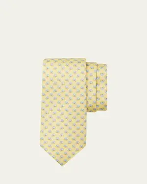 FERRAGAMO Ferragamo Football-Print Silk Neck Tie Fgiallo