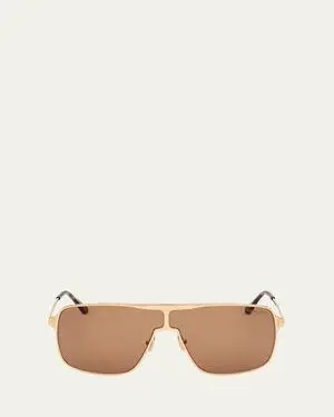 TOM FORD Zappa Aviator Sunglasses - Srgld/brn