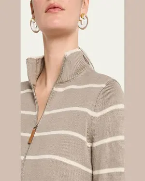 Lafayette 148 New York Striped Knit Jacket