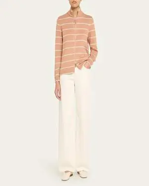 Lafayette 148 New York Striped Knit Jacket