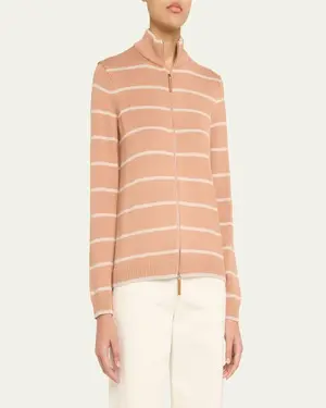 Lafayette 148 New York Striped Knit Jacket