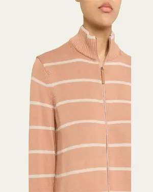 Lafayette 148 New York Striped Knit Jacket