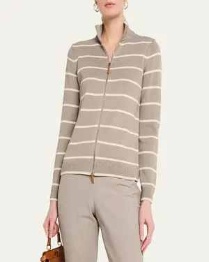 Lafayette 148 New York Striped Knit Jacket