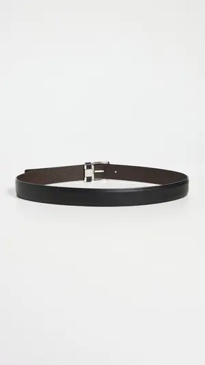 FERRAGAMO Square Buckle Reversible Leather Belt