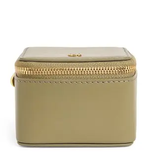 Harrods Small Smooth Leather Trinket Box - Green