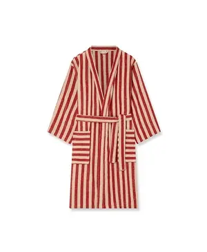 PIGLET IN BED Cotton Robe - Sandstone Red