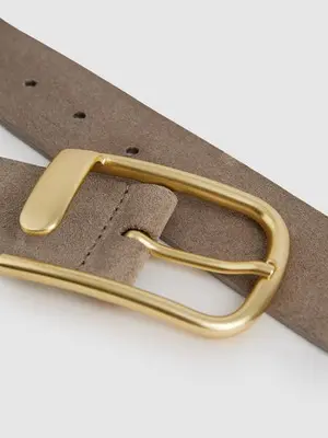 REISS Iyla Leather Belt - Grey