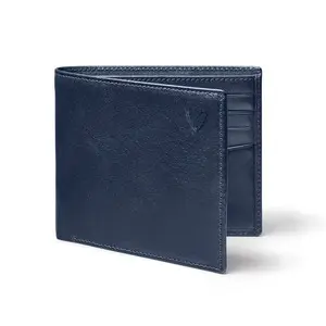 ASPINAL OF LONDON 8 Card Billfold Wallet In Smooth Cognac - Blue