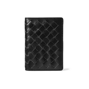 ASPINAL OF LONDON Double Fold Credit Card Holder In Smooth & Teal - Black