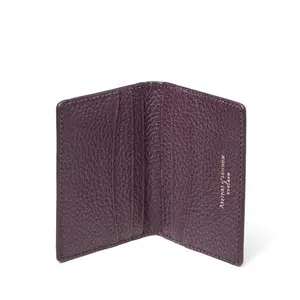 ASPINAL OF LONDON Double Fold Credit Card Holder In Smooth & Teal - Purple