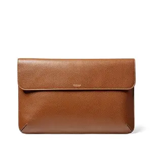 ASPINAL OF LONDON Leather Laptop Case In Pebble - Tan