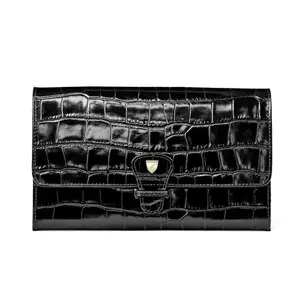 ASPINAL OF LONDON Travel Wallet In Saffiano - Black