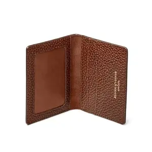 ASPINAL OF LONDON Id & Travel Card Case In Tobacco Pebble - Brown