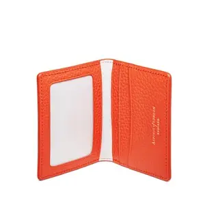 ASPINAL OF LONDON Id & Travel Card Case In Heritage Pebble Orange
