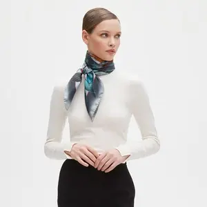 ASPINAL OF LONDON Robin Silk Scarf In Teal - Blue