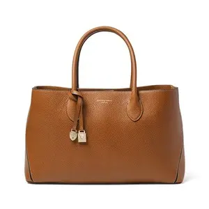 ASPINAL OF LONDON London Tote In Woven Leather With Charm Tan