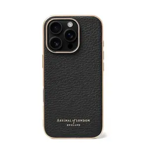 ASPINAL OF LONDON Iphone 16 Pro Case In Tobacco Pebble - Black
