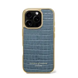 ASPINAL OF LONDON Iphone 16 Pro Case In Pebble - Blue