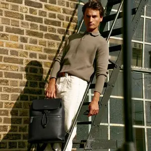ASPINAL OF LONDON Reporter Leather Backpack - Black