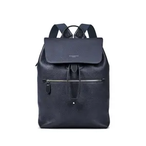 ASPINAL OF LONDON Reporter Leather Backpack Navy