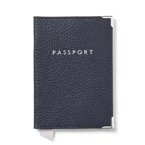 ASPINAL OF LONDON Passport Cover In Pebble - Blue