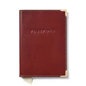 ASPINAL OF LONDON Passport Cover In Pebble - Brown