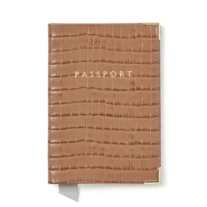 ASPINAL OF LONDON Passport Cover In Pebble - Tan