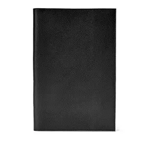 ASPINAL OF LONDON Refillable Leather Journal In Tobacco Pebble - Black