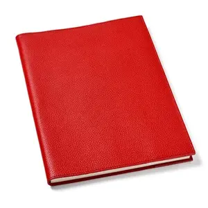 ASPINAL OF LONDON A4 Refillable Leather Journal In Tobacco Pebble Red