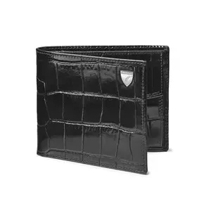 ASPINAL OF LONDON Billfold Coin Wallet In Saffiano & Smooth - Black
