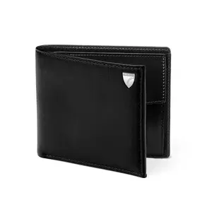 ASPINAL OF LONDON Billfold Coin Wallet In Navy Saffiano & Smooth Navy - Black