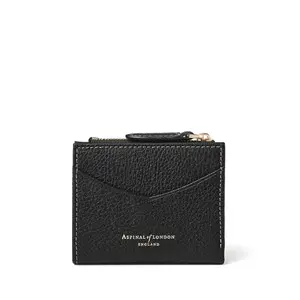 ASPINAL OF LONDON Hudson Multi-use Pocket Wallet In Wine Milled Pebble - Black