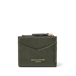 ASPINAL OF LONDON Hudson Multi-use Pocket Wallet In Wine Milled Pebble - Green