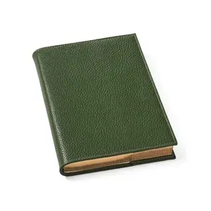 ASPINAL OF LONDON A7 Refillable Luxury Pocket Notebook In Pebble Lined Pages - Green