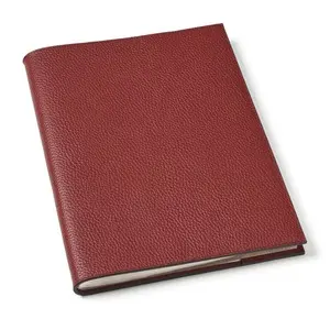 ASPINAL OF LONDON A7 Refillable Luxury Pocket Notebook In Pebble Lined Pages - Red